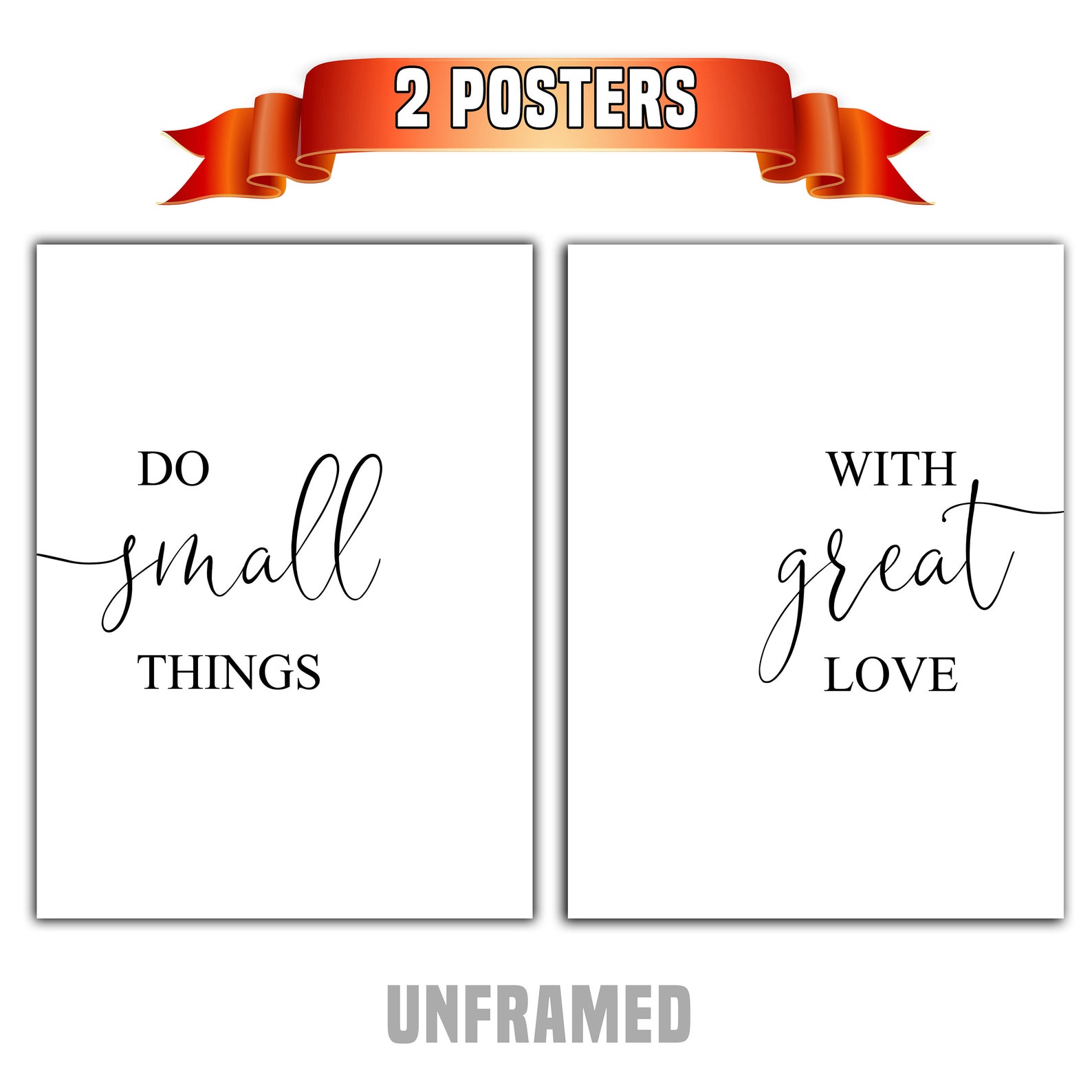 Do Small Things With Great Love Set of 2 Prints Minimalist - Etsy
