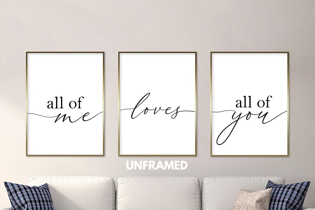 All of Me, Romantic Wall Art Prints, Set of 3, Minimalist Home Decor - Etsy