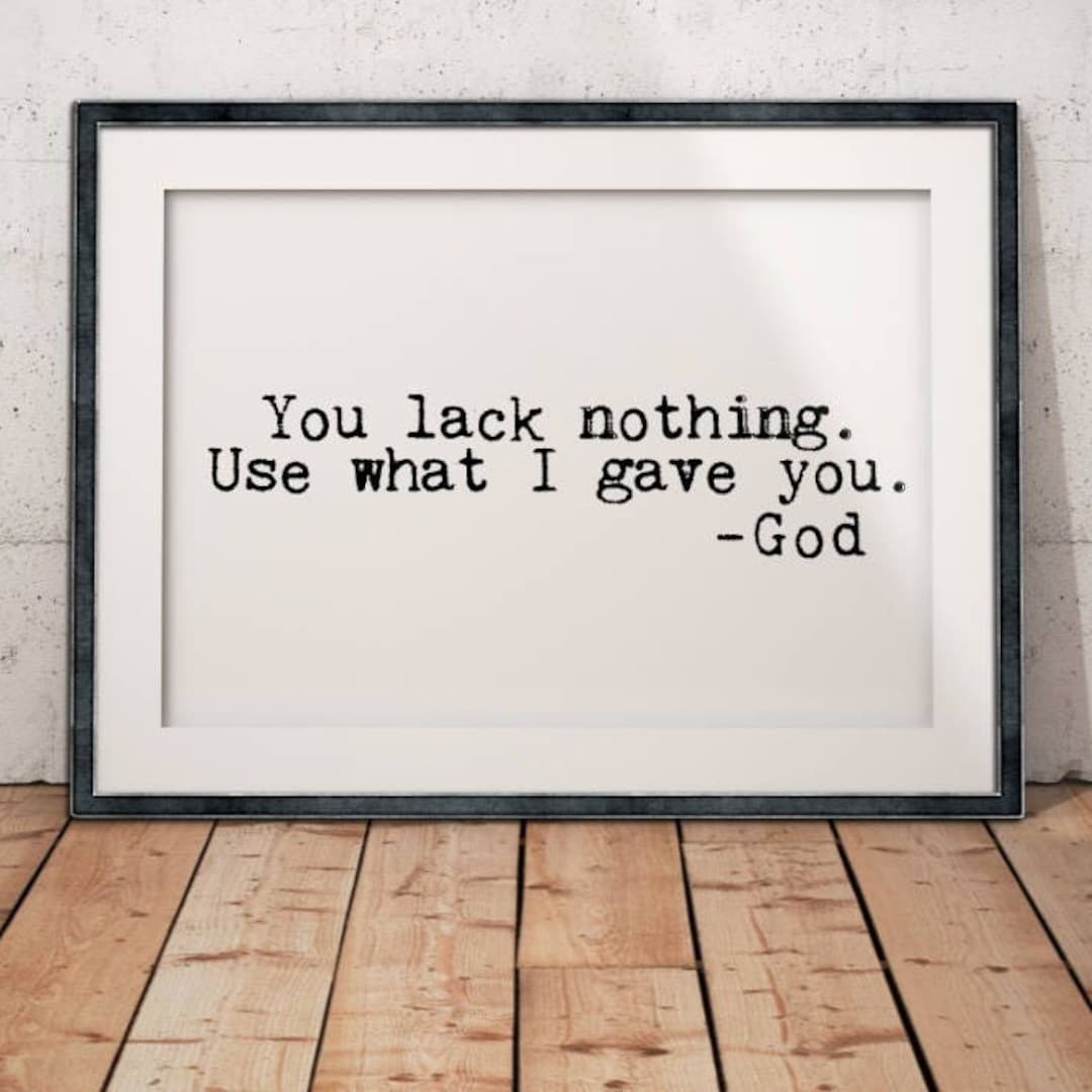 You Lack Nothing, Religious Poster Print, Christian Home Decor ...