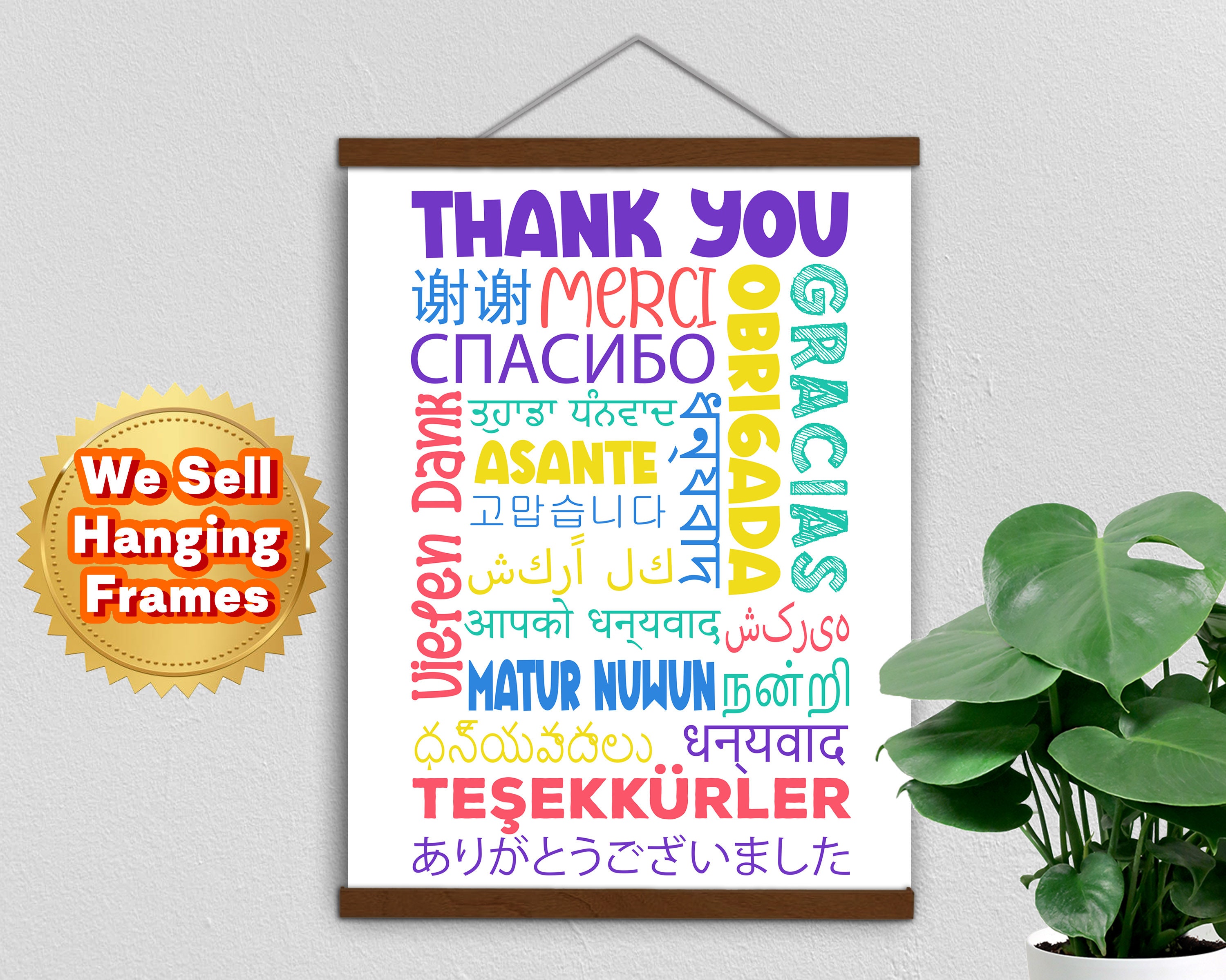 Thank You in Different Languages, Poster Print, Home Office Decor - Etsy