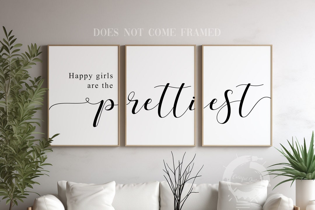 Happy Girls Are the Prettiest, Gift for Her, Motivational/inspirational ...