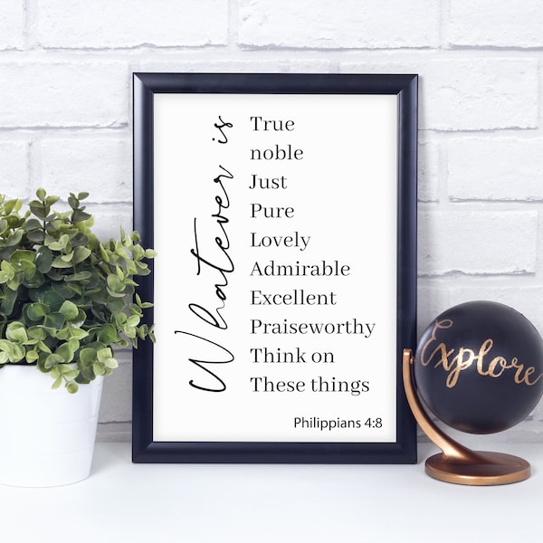 Philippians 4 8 - Etsy