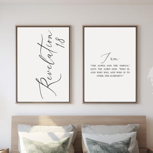Revelation 1:8, Bible Verse Quote, Set of 2 Poster Prints, Christian ...