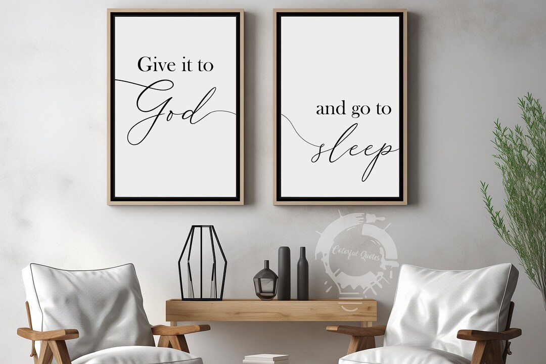 Give It to God and Go to Sleep, Religious Poster Prints, Set of 2 - Etsy