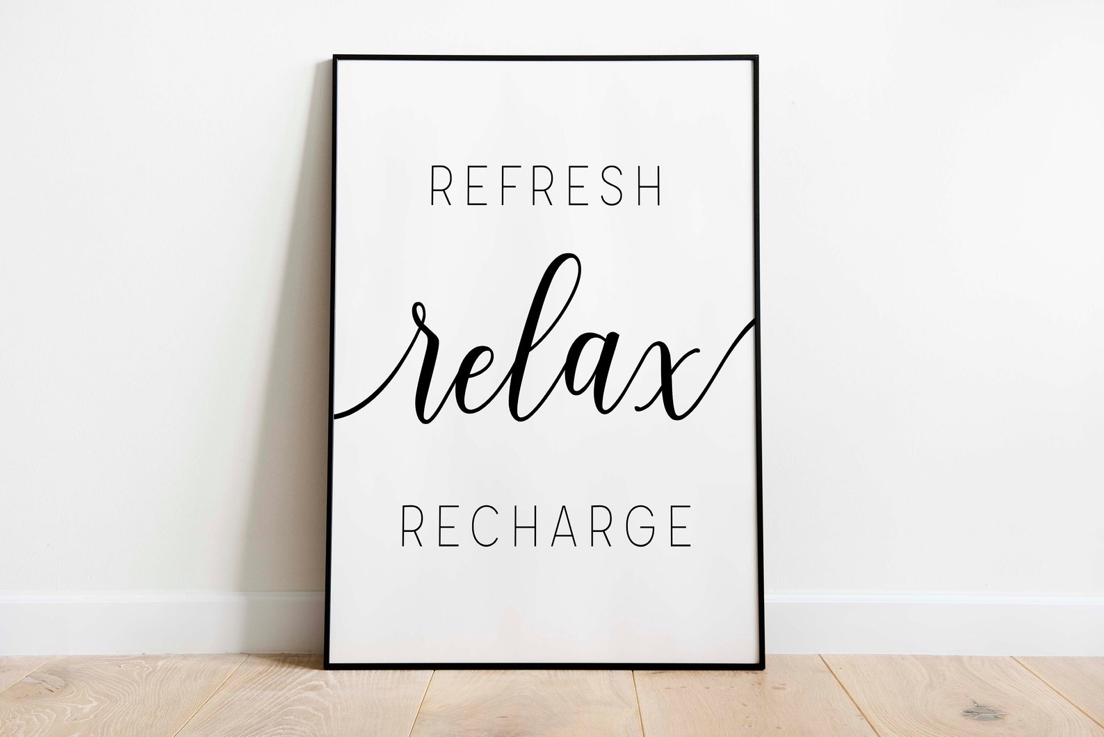 Refresh Relax Recharge Quote Poster Print Home Wall Art | Etsy