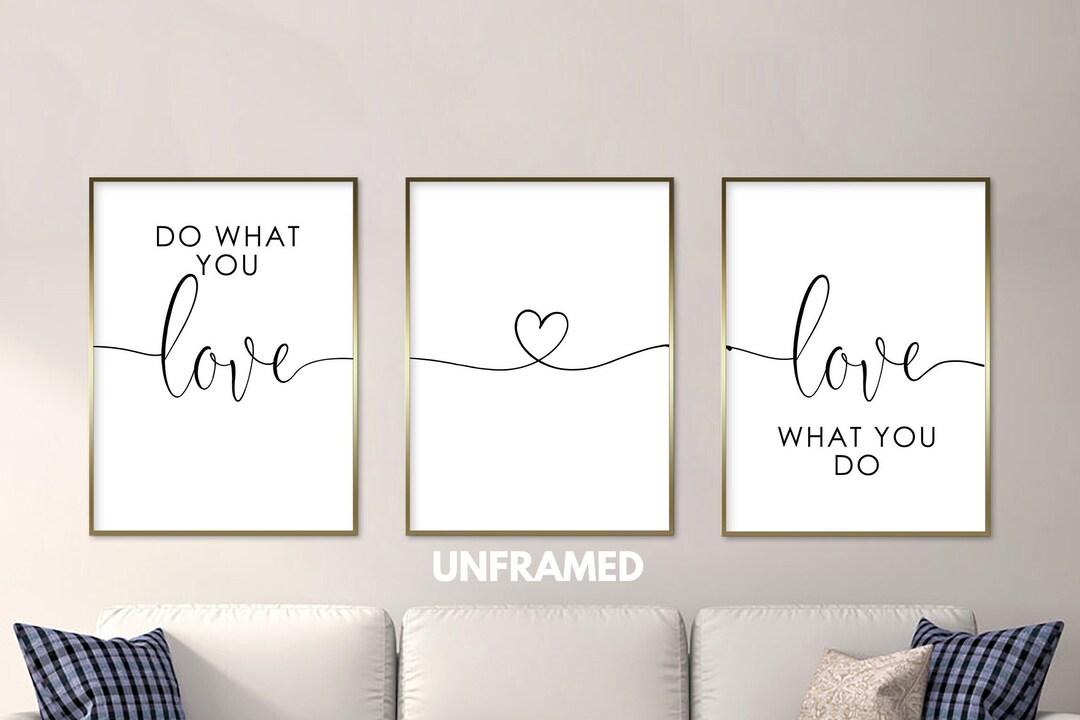 Do What You Love, Motivational Quote Poster Prints, Home Wall Art, Set ...