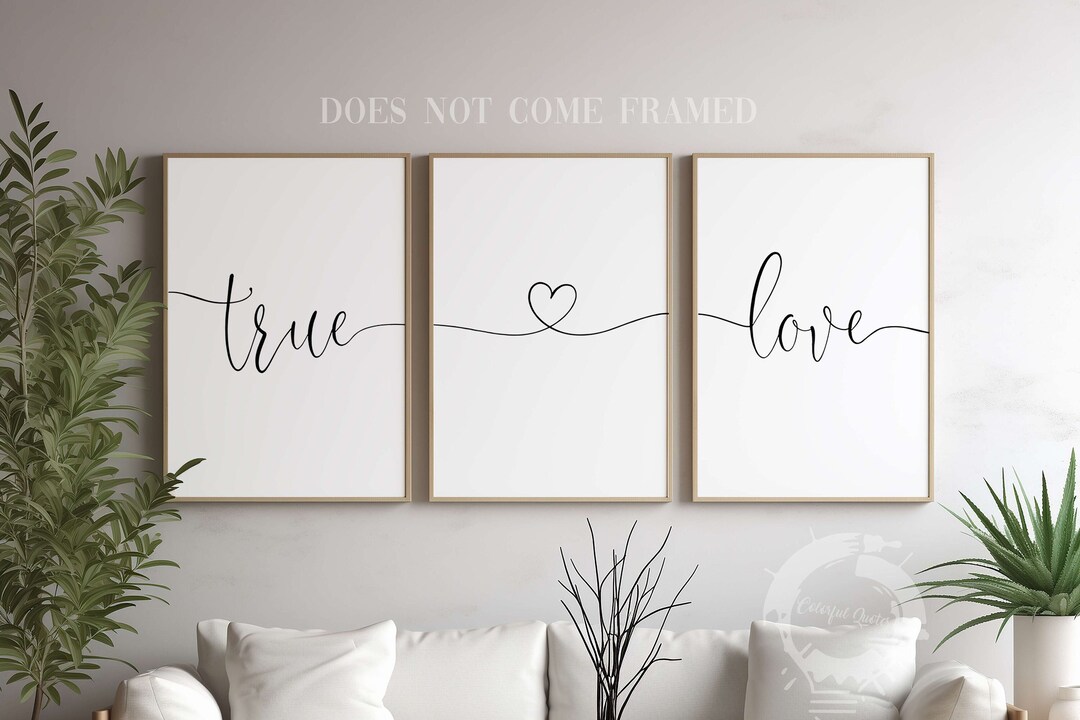 True Love, Romantic Posters, Set of 3 Poster Prints, Home Wall Art ...