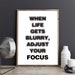 Adjust Your Focus, Motivational Quote Poster Prints, Minimalist Wall ...