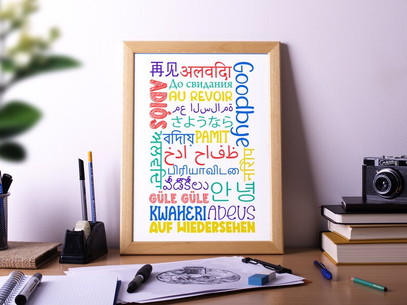 GOODBYE in Different Languages Poster Home Decor Classroom | Etsy