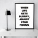 Adjust Your Focus, Motivational Quote Poster Prints, Minimalist Wall ...