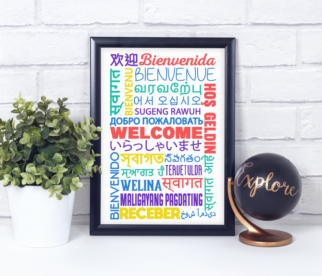 WELCOME in Different Languages, High-quality Poster Print, Home Wall ...