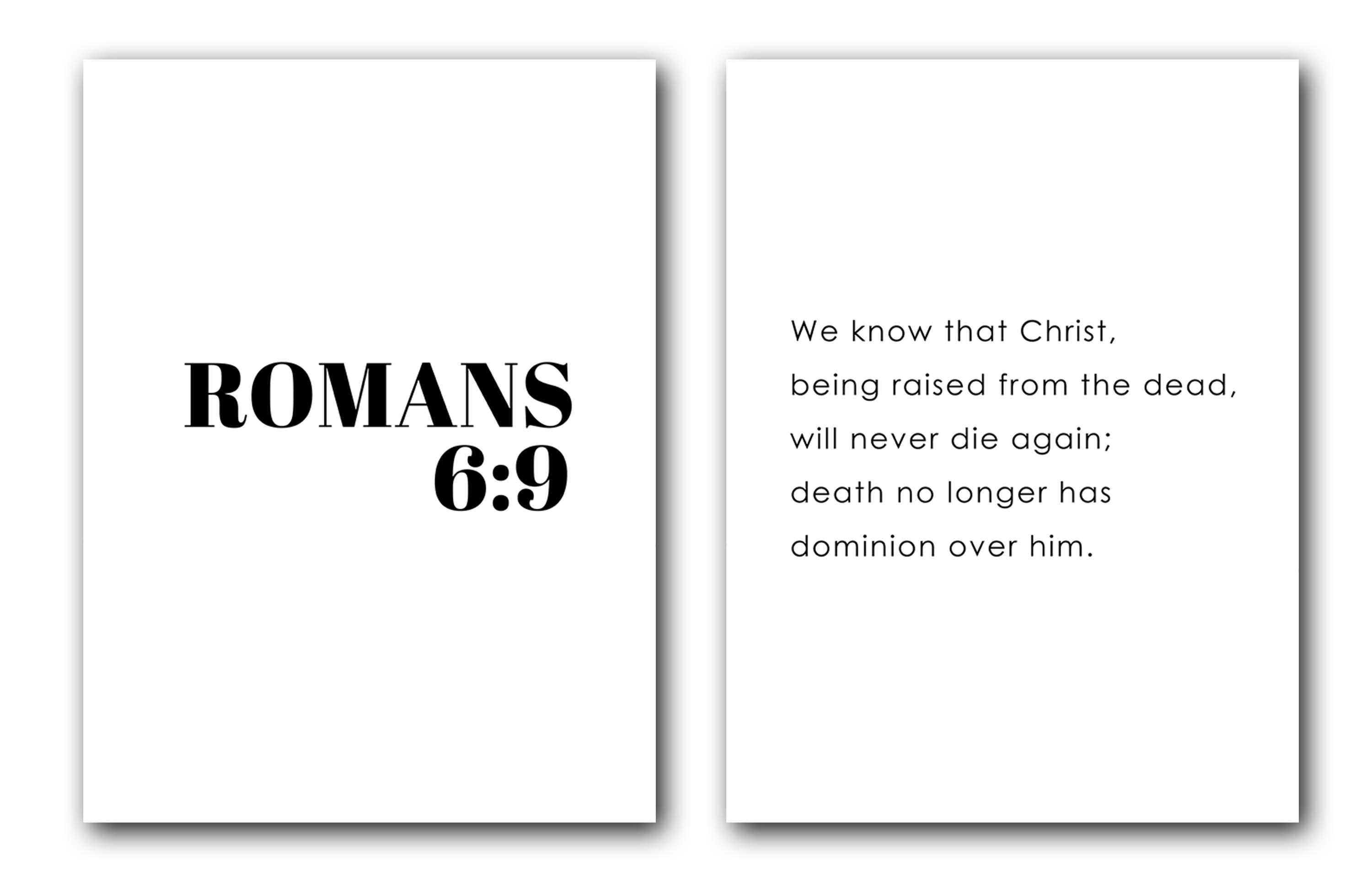 Romans 6:9 Wall Art Bible Verse Set of 2 Prints Typography | Etsy
