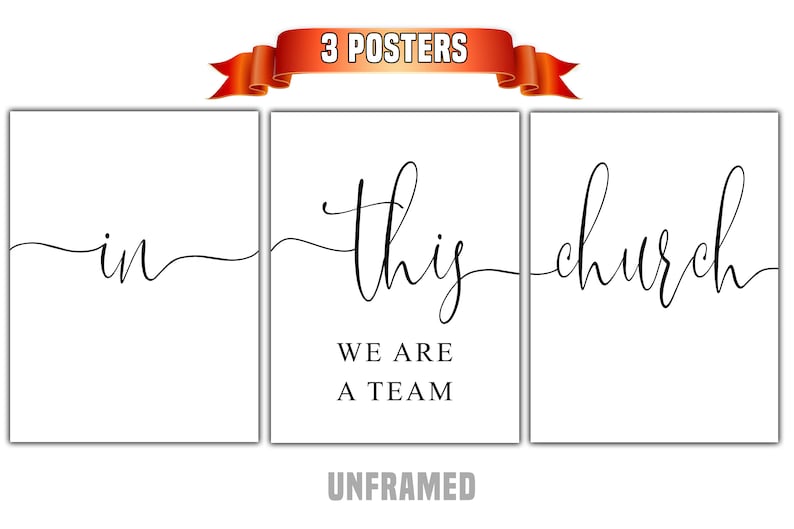 In This Church, We Are a Team, Church Teamwork Poster Prints ...