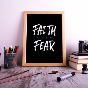 Faith Over Fear Christian Wall Art Inspirational Poster - Etsy