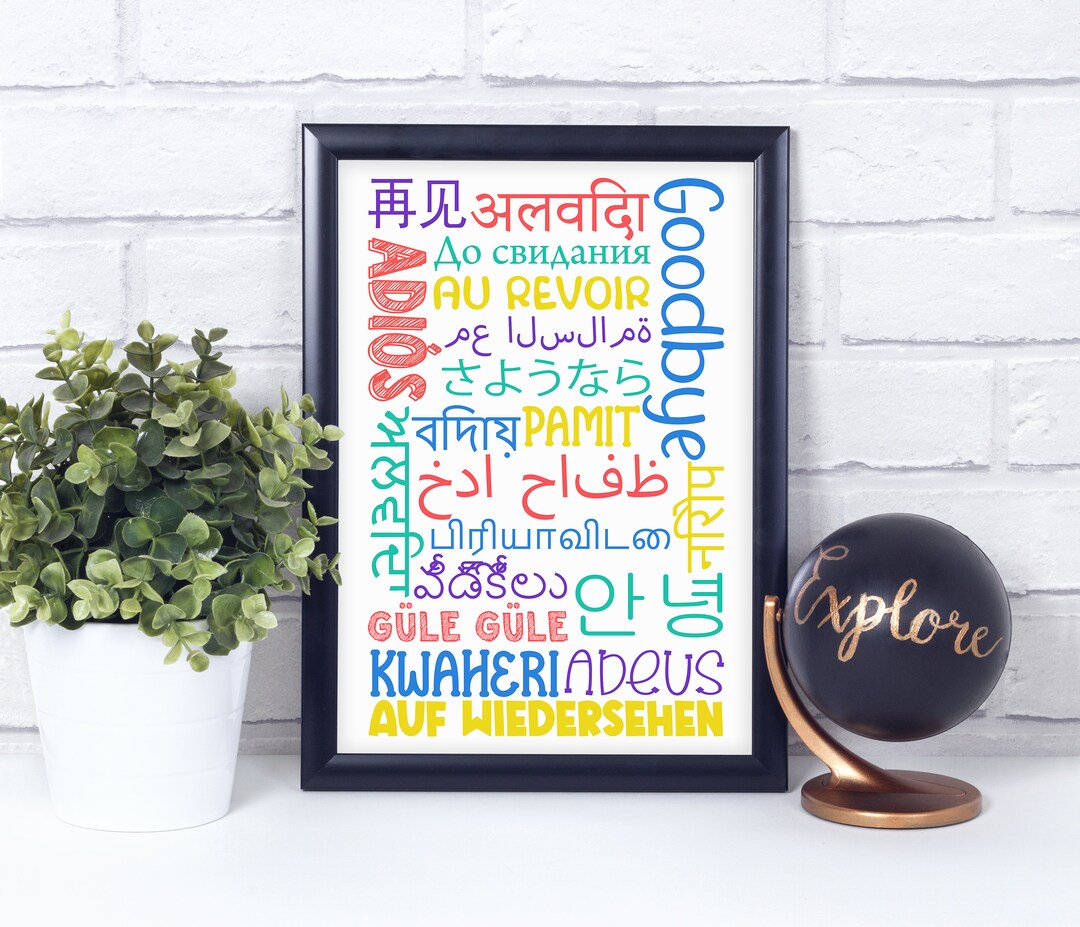 GOODBYE in Different Languages Poster Home Decor Classroom - Etsy