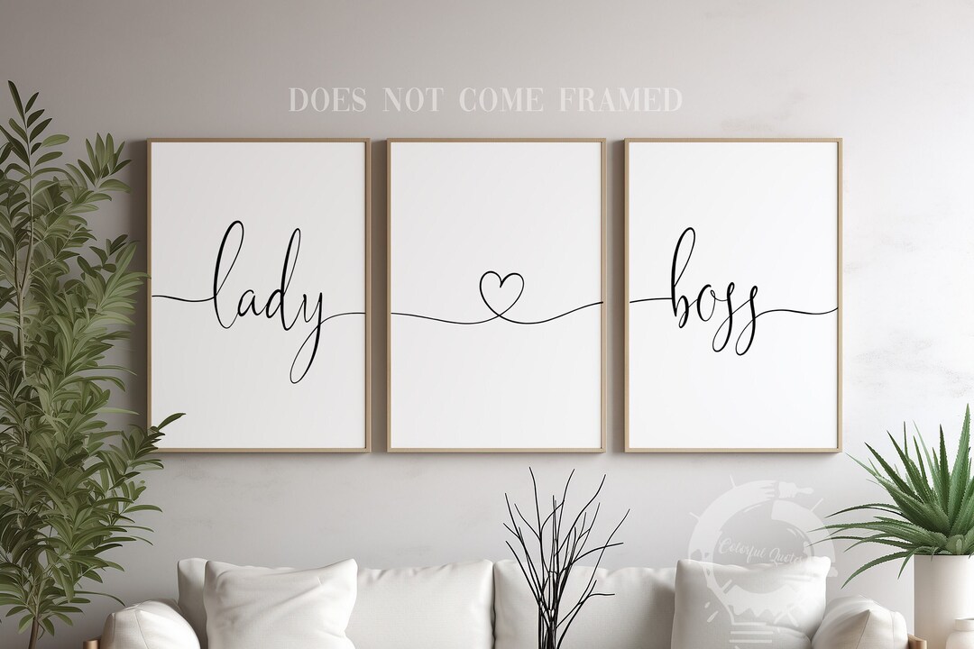 Lady Boss, Set of 3 Poster Prints, Home Wall Art Décor, Minimalist Art ...