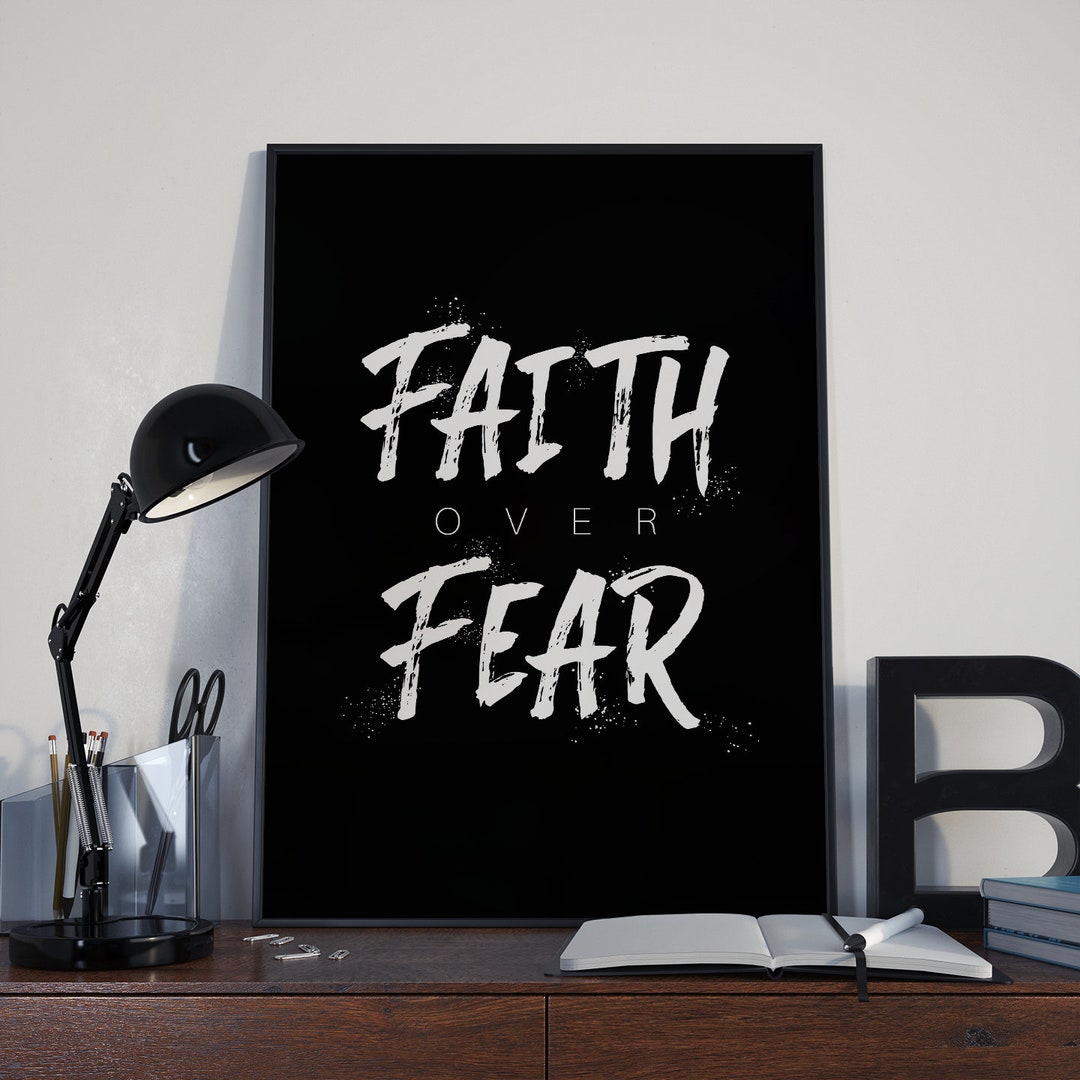 Faith Over Fear Christian Wall Art Inspirational Poster - Etsy