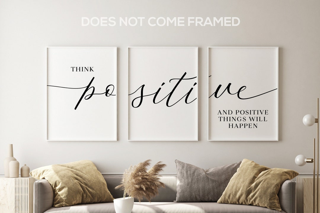 Think Positive, Minimalist Quote Poster Print Set, Wall Decor - Etsy Italia