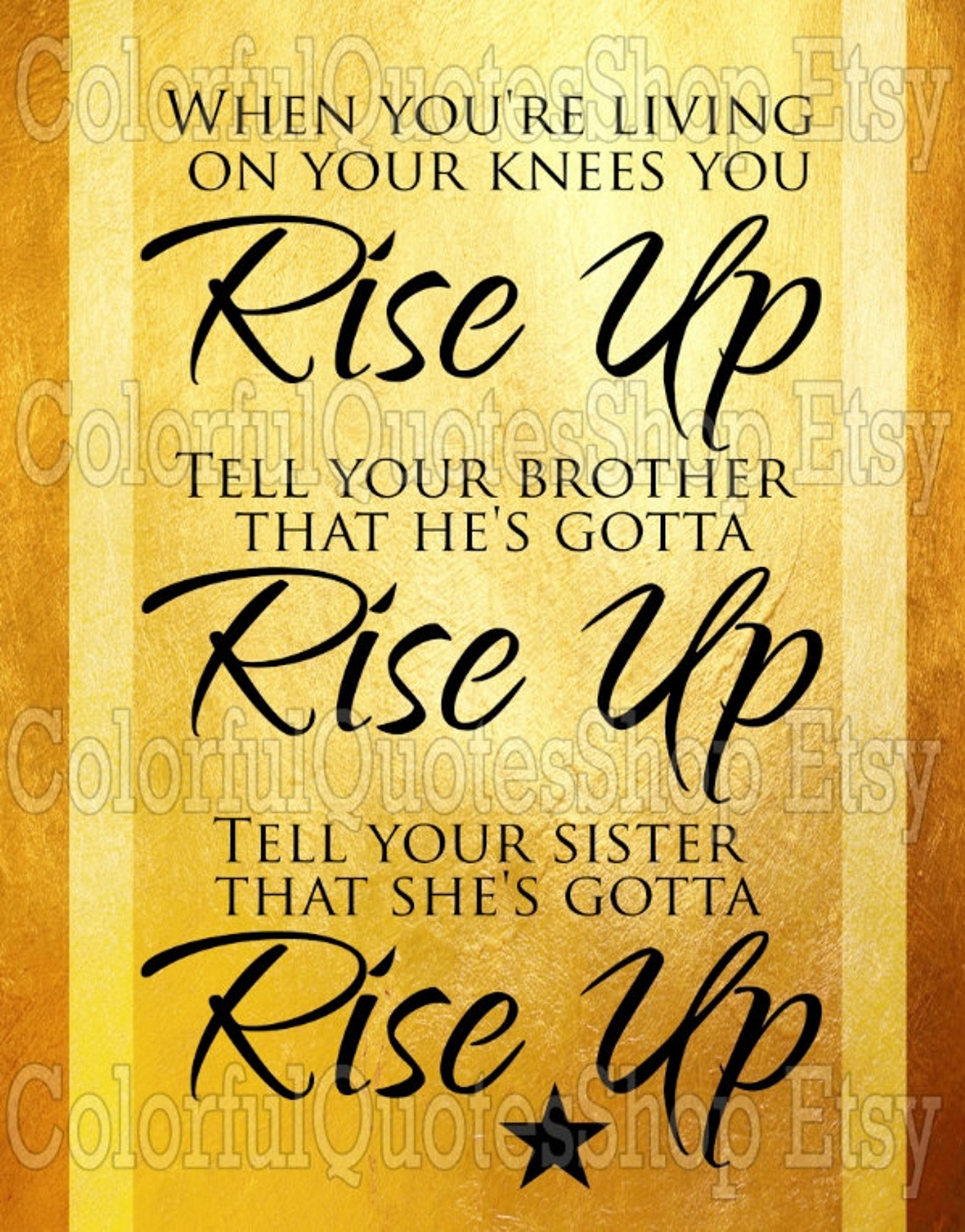 Hamilton Musical Quote Rise up Typography Poster Print | Etsy