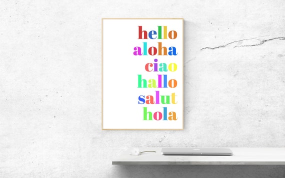 Hello in Different Languages Poster Home Decor Classroom - Etsy