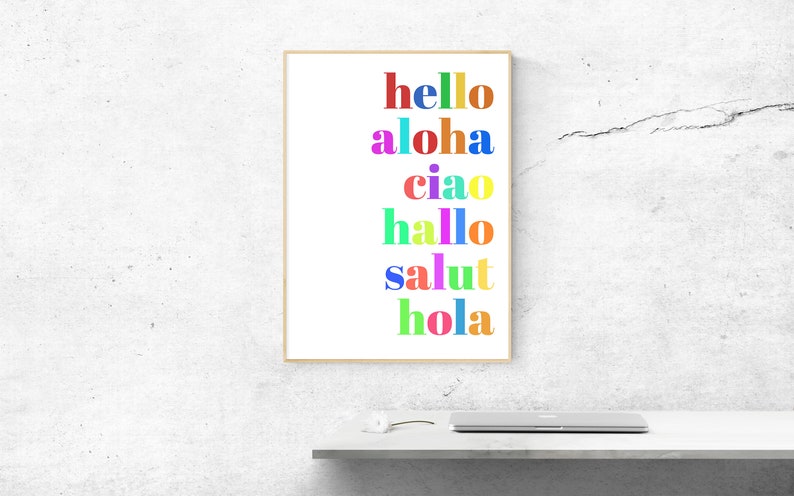 Hello in Different Languages Poster Home Decor Classroom - Etsy