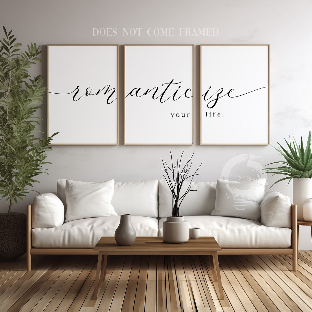 Romanticize Your Life, Romantic Posters, Set of 3 Poster Prints, Home ...