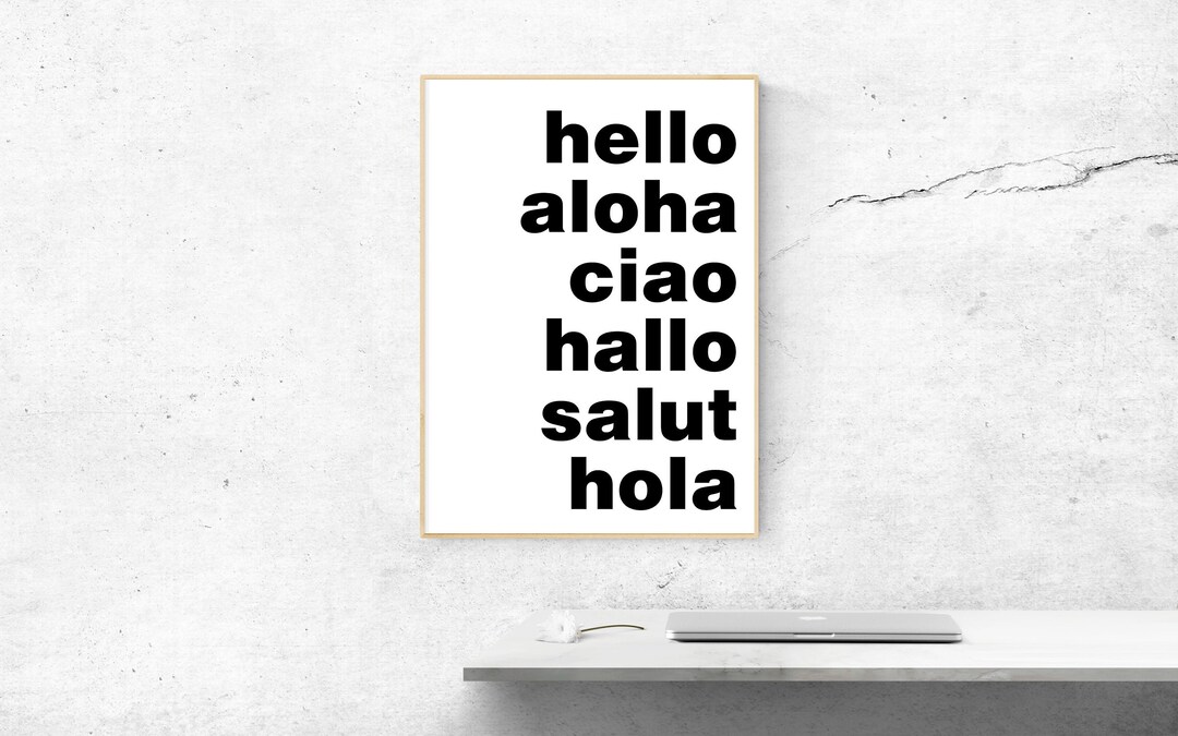 Hello in Different Languages, Modern Poster Print, Home Wall Art - Etsy
