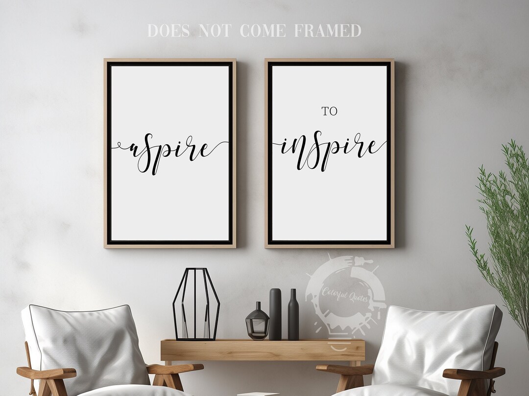 Aspire to Inspire, Motivational/inspirational Quote, Set of 2 Poster ...