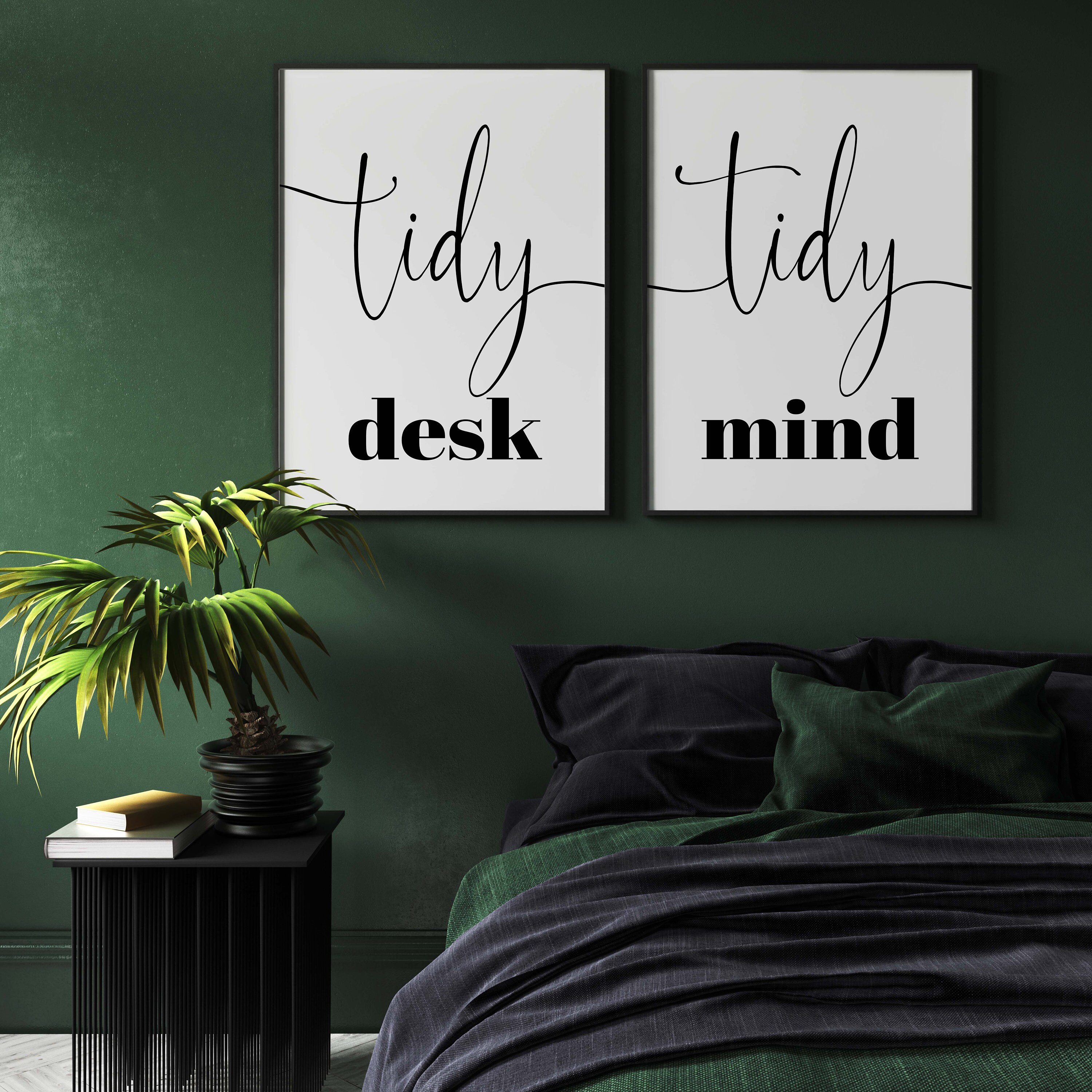 Tidy Desk Tidy Mind Wall Art Office Decor Set of 2 Prints | Etsy