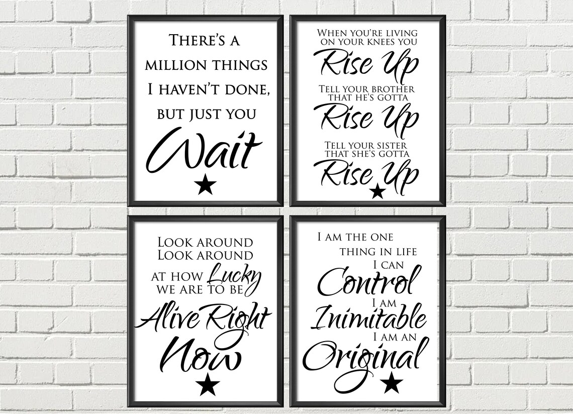 Hamilton the Musical Poster Set Hamilton Quotes Hamilton | Etsy