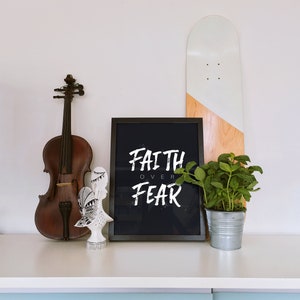 Faith Over Fear Christian Wall Art Inspirational Poster - Etsy