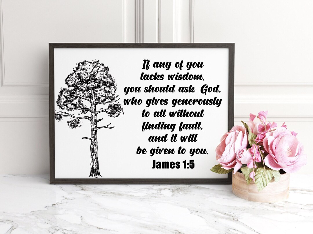 James 1:5, Bible Verse Quote, Horizontal Poster Print, Christian Home ...