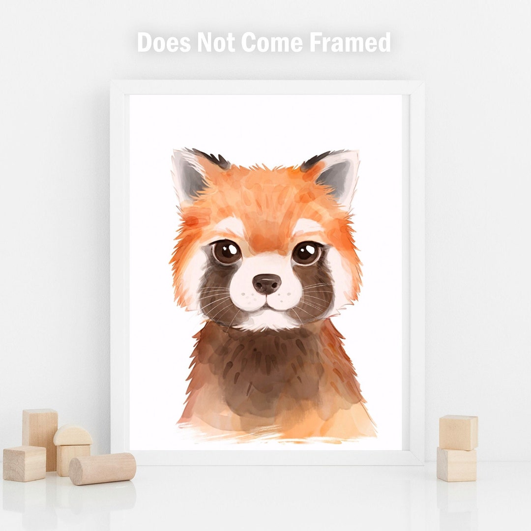 Baby Red Panda, Cub, Nursery Wall Decor, Baby Animal Poster, Kid's Room ...