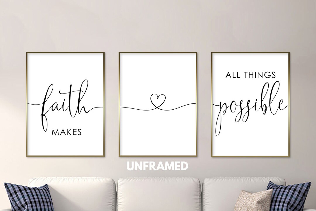 Faith Makes All Things Possible, Motivational/inspirational Quote, Set ...