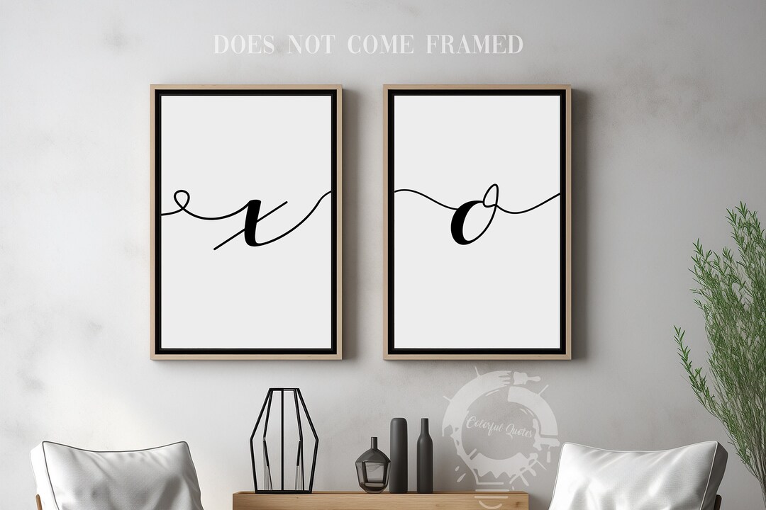 XO, Set of 2 Poster Prints, Home Wall Art Décor, Minimalist Art ...