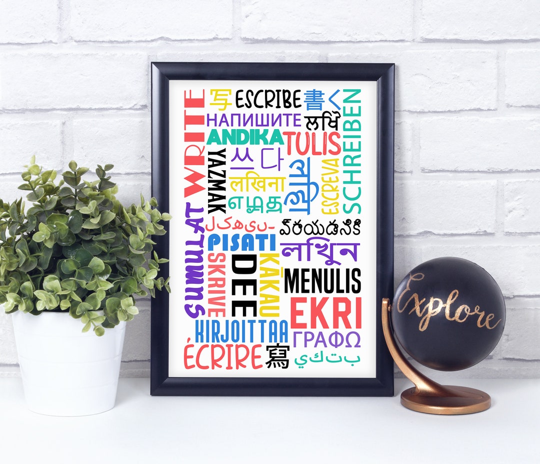 WRITE in Different Languages, High-quality Poster Print, Home Wall Art ...
