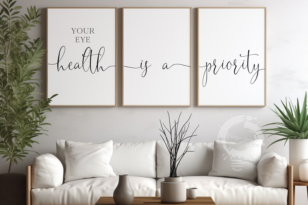 Your Eye Health is a Priority, Optometry Clinic Wall Decor, Set of 3 ...