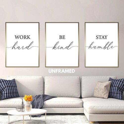 Office Decor Be Kind Stay Humble Work Hard Positive - Etsy