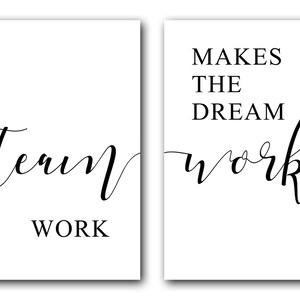 Teamwork Makes the Dream Work Wall Art, Set of 2 Prints, Life ...