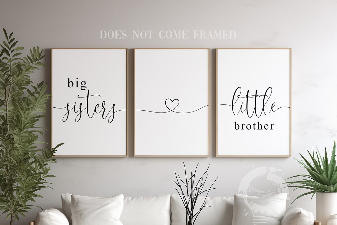Big Sister, Little Brother, Poster for Siblings, Set of 3 Poster Prints ...