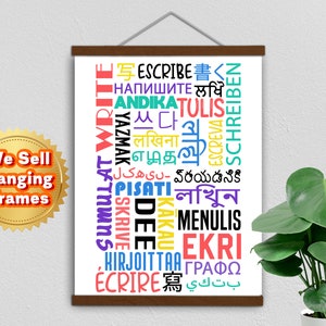 WRITE in Different Languages, High-quality Poster Print, Home Wall Art ...