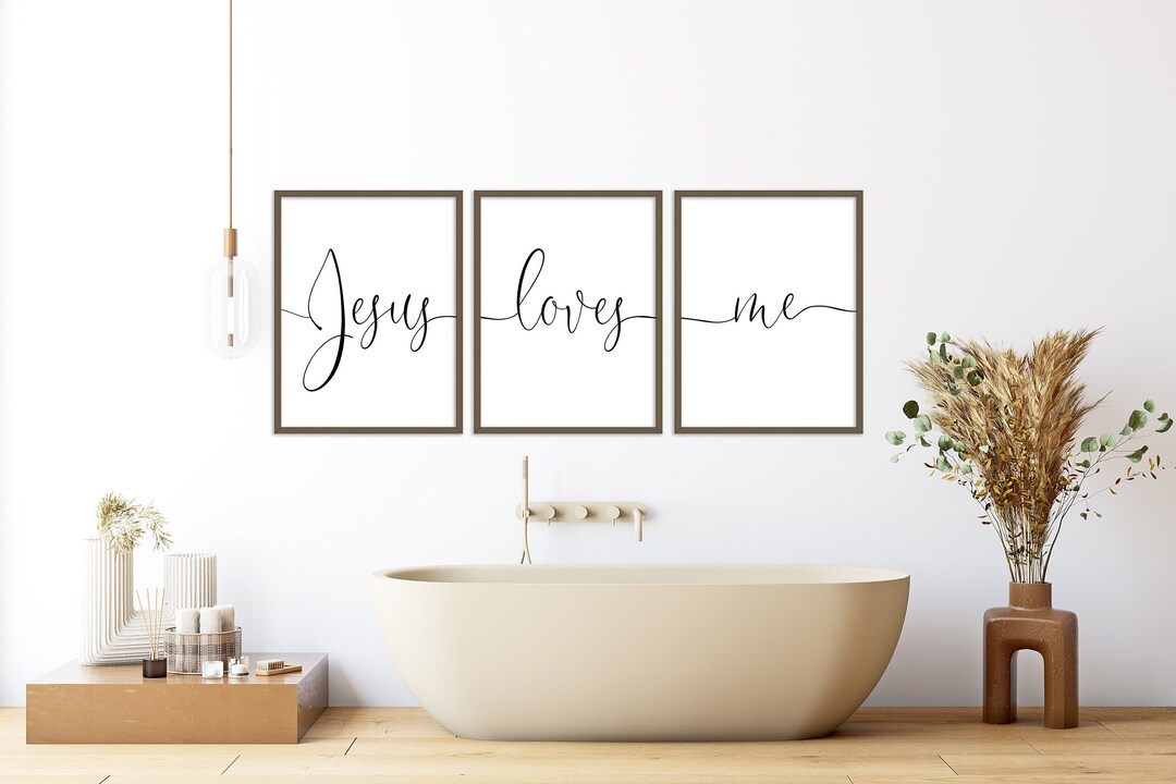 Jesus Loves Me, Religious Posters, Set of 3 Poster Prints, Christian ...