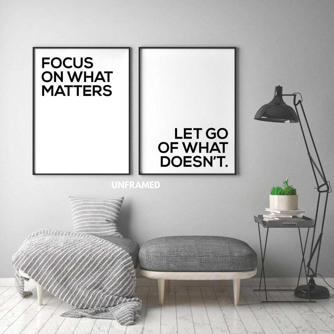 Focus on What Matters, Motivational/inspirational Quote, Set of 2 ...