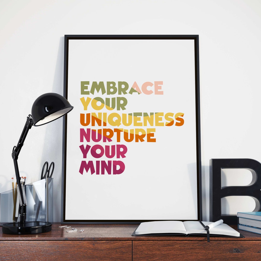 Embrace Your Uniqueness, Poster Print, Home Wall Art Décor, Classroom ...