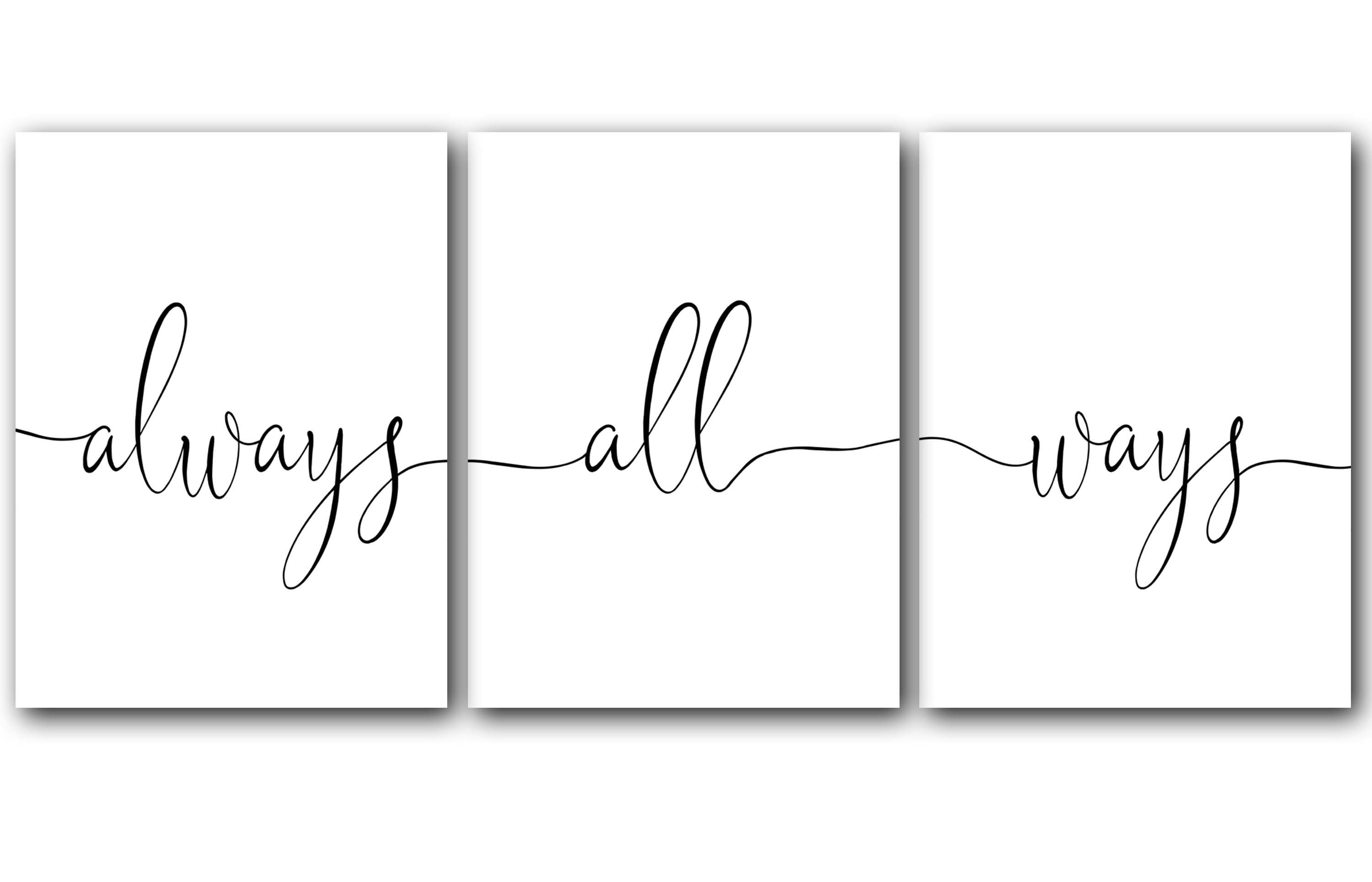 Always All Ways Set of 3 Poster Prints Minimalist Art Home | Etsy