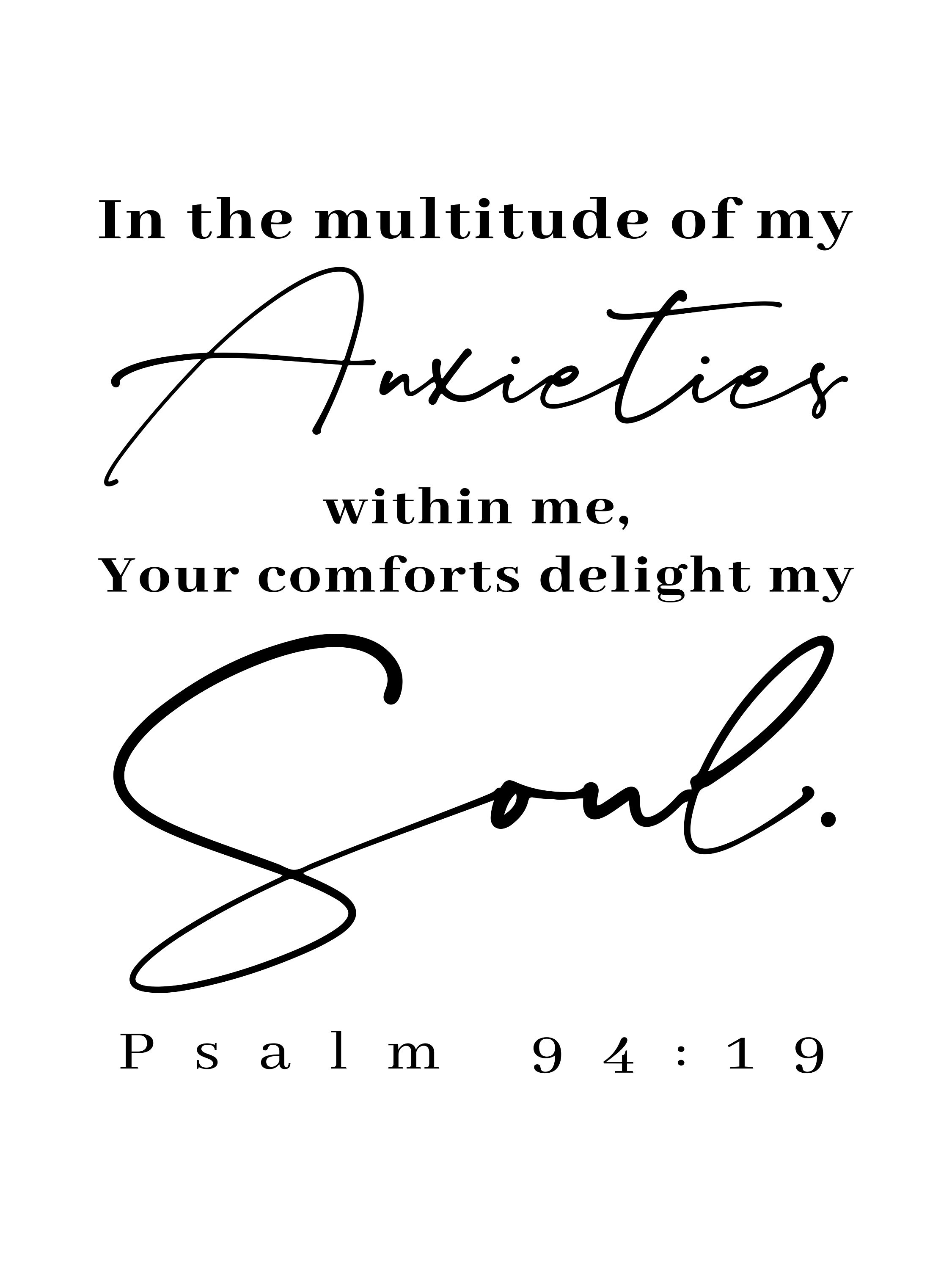 Psalm 94:19 Bible Verse Quote Poster Print Home Wall Decor - Etsy