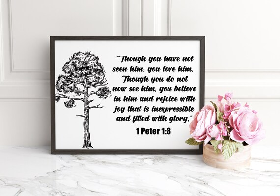 1 Peter 1:8 Bible Verse Poster Print Multiple Sizes Home - Etsy