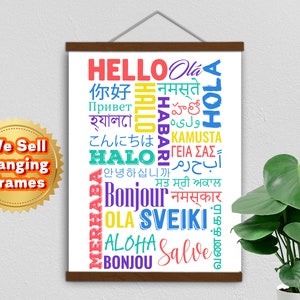 HELLO in Different Languages, Poster, Home Decor, Classroom Print - Etsy