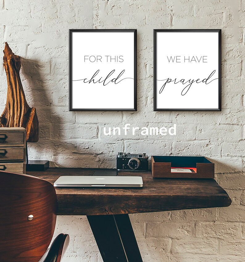 For this Child We have Prayed Set of 2 Prints Minimalist | Etsy