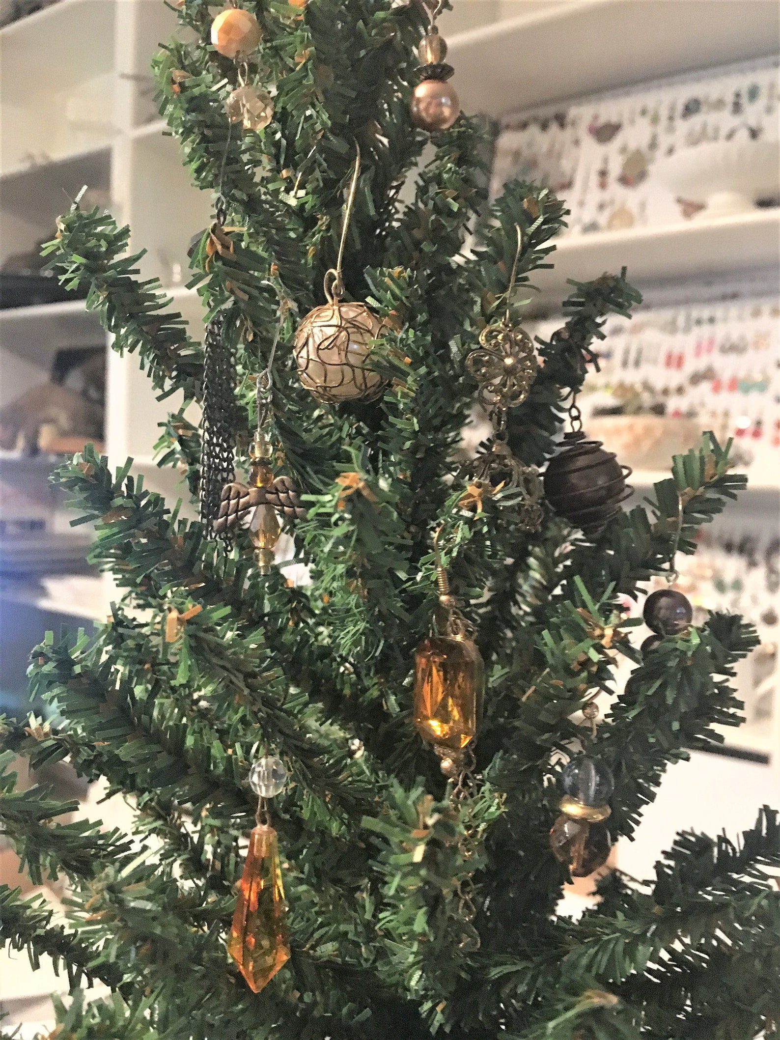 Mini Christmas Tree Ornament Collection Golden Crystal - Etsy